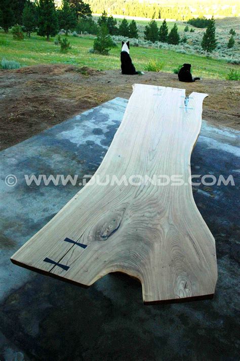Long Siberian Elm Slab Custom Dining Table Dumond S Furniture