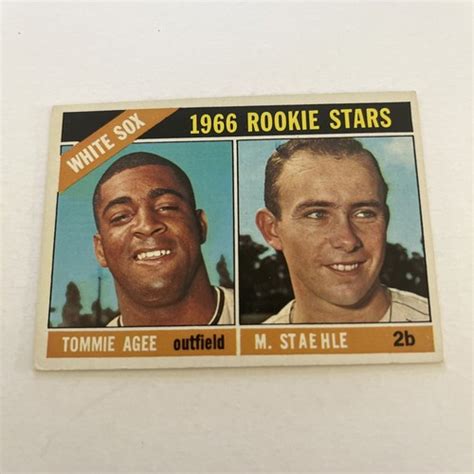 1966 Topps Baseball 164 White Sox Rookie Stars Tommy Agee Vg