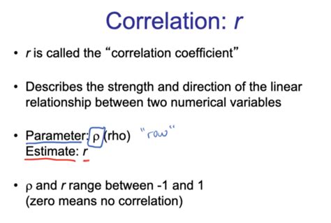 Chapter Correlation Testing Whether Two Numerical Variables Are Associated Flashcards