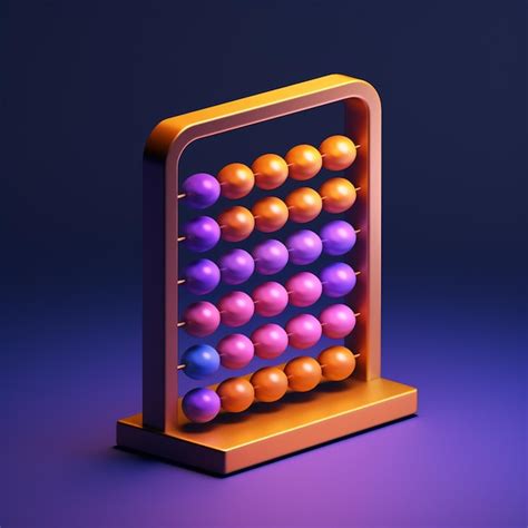 3d Abacus Icon Counting And Calculation Tool Isometric Isolated Render Premium Ai Generated Image