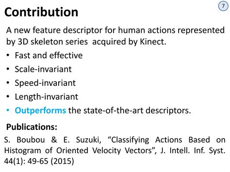 Human Action Recognition With Kinect Using A Joint Motion Descriptor Ppt