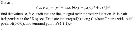 Solved Givenfxyz Y2azxbxyyzy2cx2 Find The