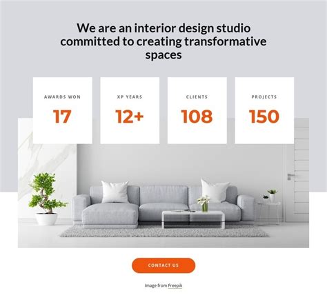 Number Counters For Interior Studio Html Code Example By Nicepage