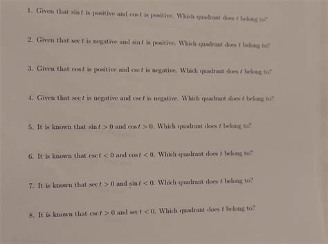 Solved Given That Sint Is Positive And Cost Is Positive Chegg Com