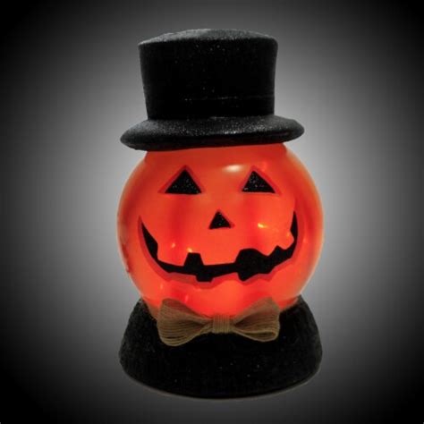 Stony Creek Halloween Pre Lit Ball Wbase Glass Jack O Lantern Hol0286