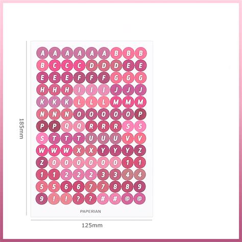 1sheet Color Circular Alphanumeric Labels Sticker Journal Diary