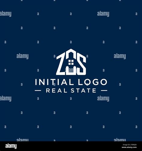 Initial Letter Zs Monogram Logo With Abstract House Shape Simple And