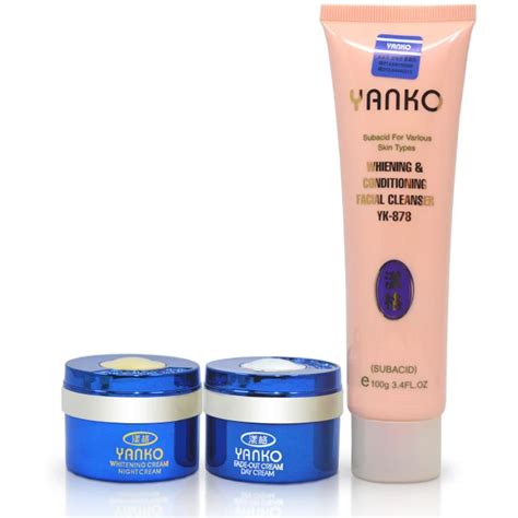 Free Shipping Yanko Set Day Cream Night Cream Facial Cleanser Whitening