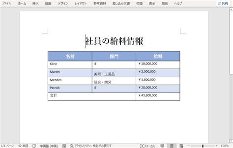 Word文書で表を作成または読み取る方法Java 読み取り Qiita