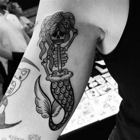 Unusual Skeleton Mermaid Tattoo Mermaid Tattoos Tattoos Mermaid
