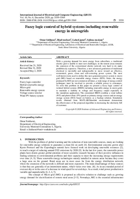 pdf fuzzy logic control of hybrid systems including renewable energy