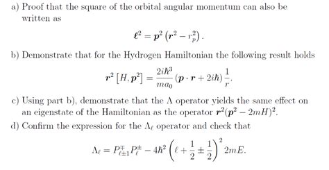 Proof That The Square Of The Orbital Angular Momentum
