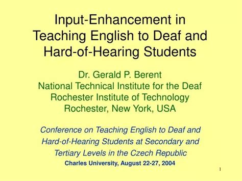 Ppt Input Enhancement In Teaching English To Deaf And Hard Of Hearing