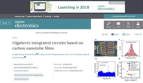 物理电子学研究所彭练矛 张志勇团队实现世界上首个千兆赫兹碳纳米管集成电路 北京大学信息科学技术学院