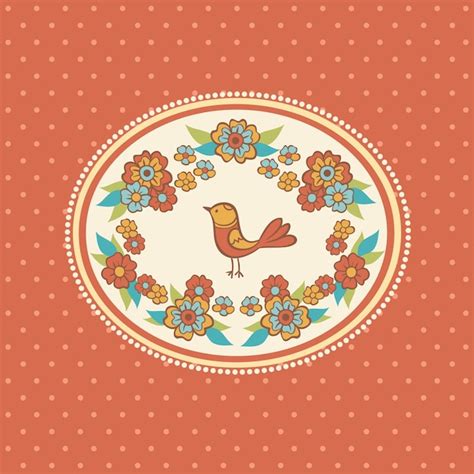 Premium Vector Floral Frame With Bird