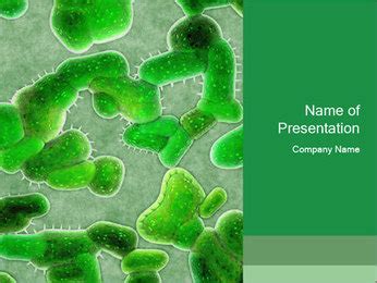 Green Bacteria Cells PowerPoint Template Backgrounds Google Slides ID