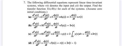 Solved 7 The Following Differential Equations Represent