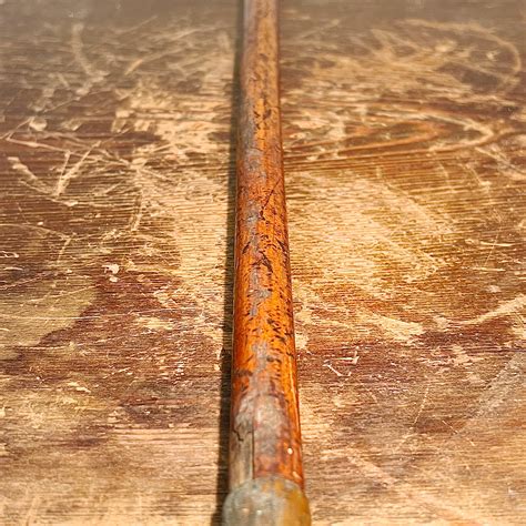 18th Century Malacca Cane With Ornate Brass Top And Ferrule Mad Van