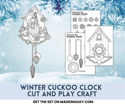 Winter Cuckoo Clock Cut And Play Craft