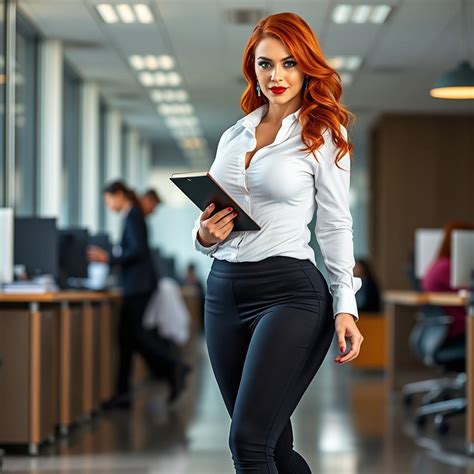 Stunning Flame Redhead Secretary