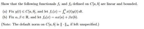 solved show that the following functionals fi and f2 defined