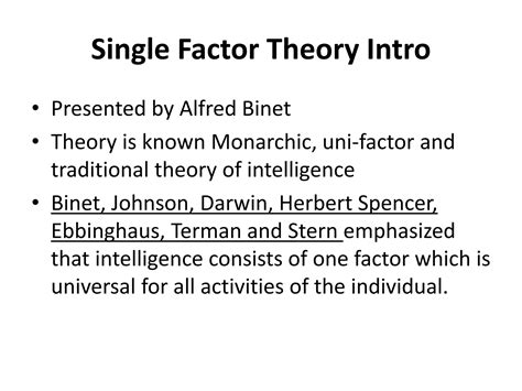 Single Factor Theory Pptx