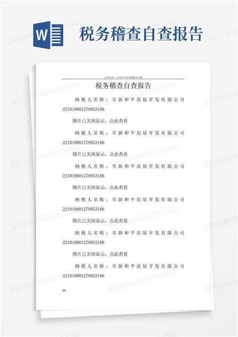税务稽查自查报告word模板下载编号qpedeemd熊猫办公