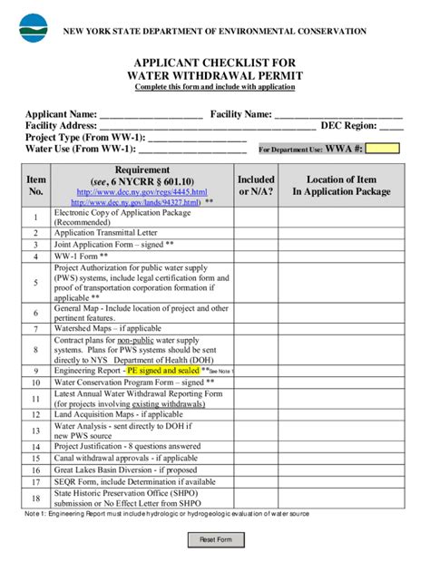Fillable Online 1 Dec State Ny Application Package Nysdec Long