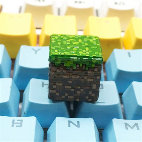 Grass Block Keycap Minecraft Ore Inspired Artisan Backlit Etsy Australia
