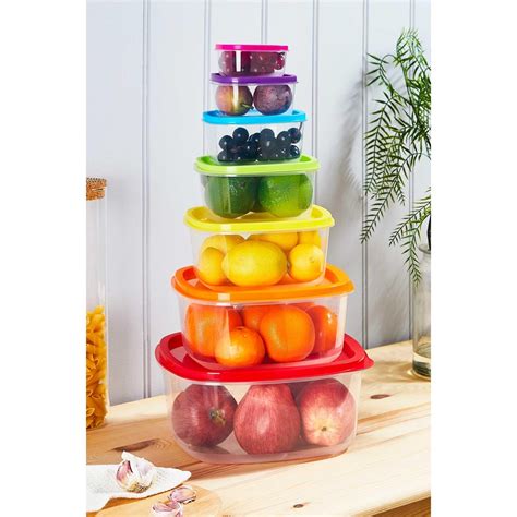 Homelife 7 Piece Rainbow Nesting Food Containers Usa