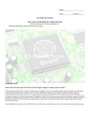 Computer Chip Lab Docx Name Date Period CSI Make Up Activity THE CASE OF THE MISSING