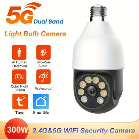 Hd 3mp Hd 실내 및 실외 Wifi E27 전구 카메라 24 5g 듀얼 주파수 무선 Ip 카메라 야외 Ip66 방수