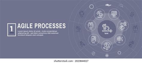 Agile Scrum Process Development Icon Set Stock Vector Royalty Free