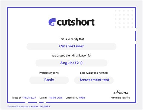 cutshort s skill certificate for angular 2 cutshort
