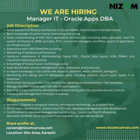 Muhammad Kamran On Linkedin Manager It Oracle Apps Dba Karachi Based Position