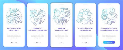 Building Better Health System Blue Gradient Onboarding Mobile App Screen Walkthrough 5 Steps