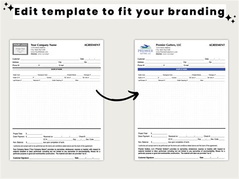 Gutter Installation Contract Template Contractor Agreement Forms