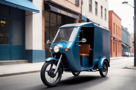 Premium Ai Image Retro Coolness With Our E Cargo Trike Minimalist Design And Stunning Vintage