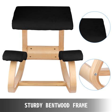 Vevor Wooden Ergonomic Kneeling Chair Memory Seat Cushion Relieving