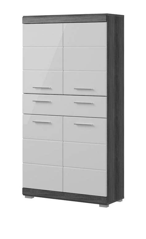 Xonoxhome Midischrank Scout Badschrank In Weiß Hochglanz Und Grau
