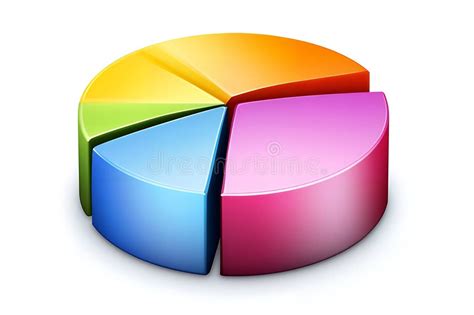 Colorful 3d Pie Chart Data Visualization Graph Showing Business