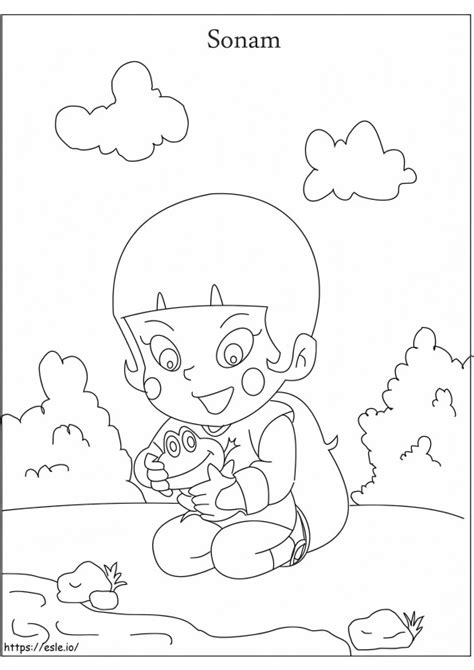 Sonam From Ninja Hattori Coloring Page