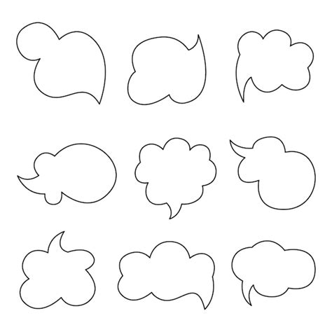 Premium Vector A Set Of Dialog Bubbles In The Shape Of A Cloud Doodle