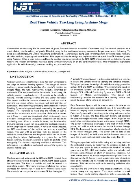 Real Time Vehicle Tracking Using Arduino International Journal Of