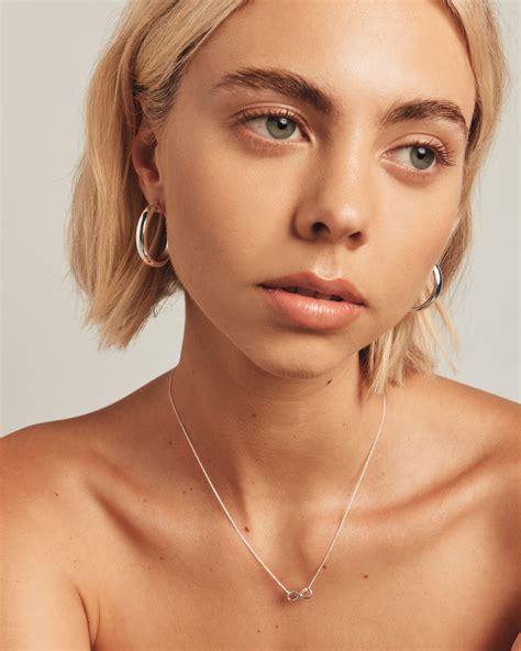 Diamond Accent Infinity Necklace In Sterling Silver