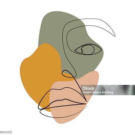 현대 개요 여성 초상화입니다 현대 추상 소녀 얼굴 연속 라인 미니멀리즘 예술 아름다움 유행 디자인 스톡 벡터 일러스트 Eps 10 개념에 대한 스톡 벡터 아트 및 기타