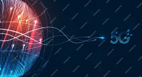 5g 네트워크 디지털 홀로그램 및 인터넷 Wifi 연결 및 현대 도시 스카이라인이 있는 사물의 인터넷 스마트 도시 및 통신