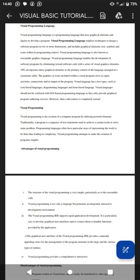 2920205 Visual Basic Programming Language Notes