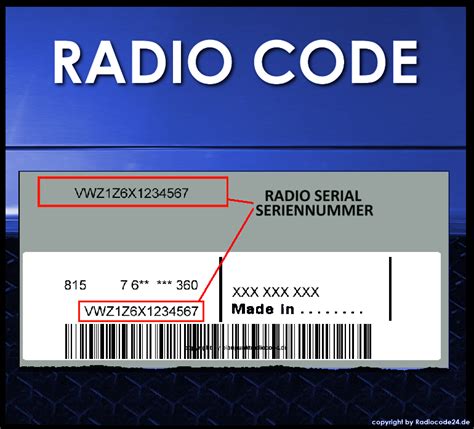 Vw Radio Code Bosch Bestellen Vwradiocodes De