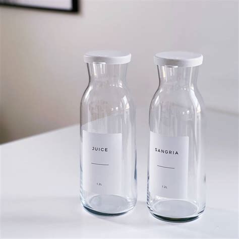 Glass Carafe With Personalised Minimalist Label By Shelf Life